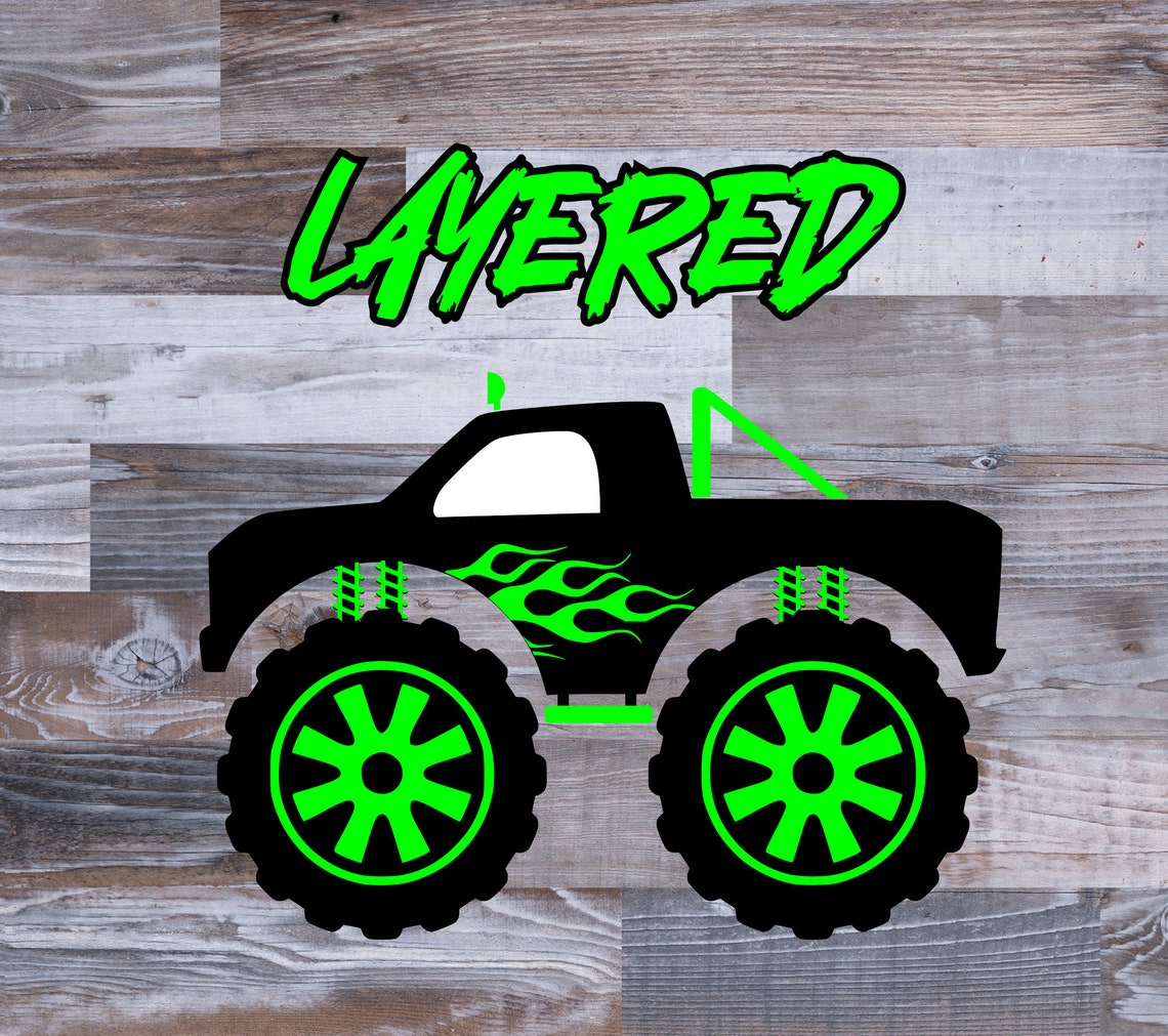 Monster Truck Svg Layered Monster Truck Svg Monster Truck - Etsy