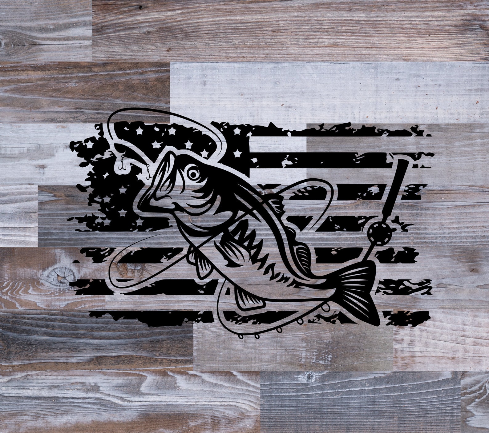 Bass Flag Svg, Bass Fishing Svg, Fisherman, Bass Fish Svg, Fishing Svg ...