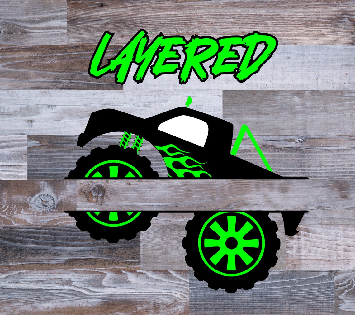Monogram Monster Truck Svg Monster Truck Png Truck Svg - Etsy
