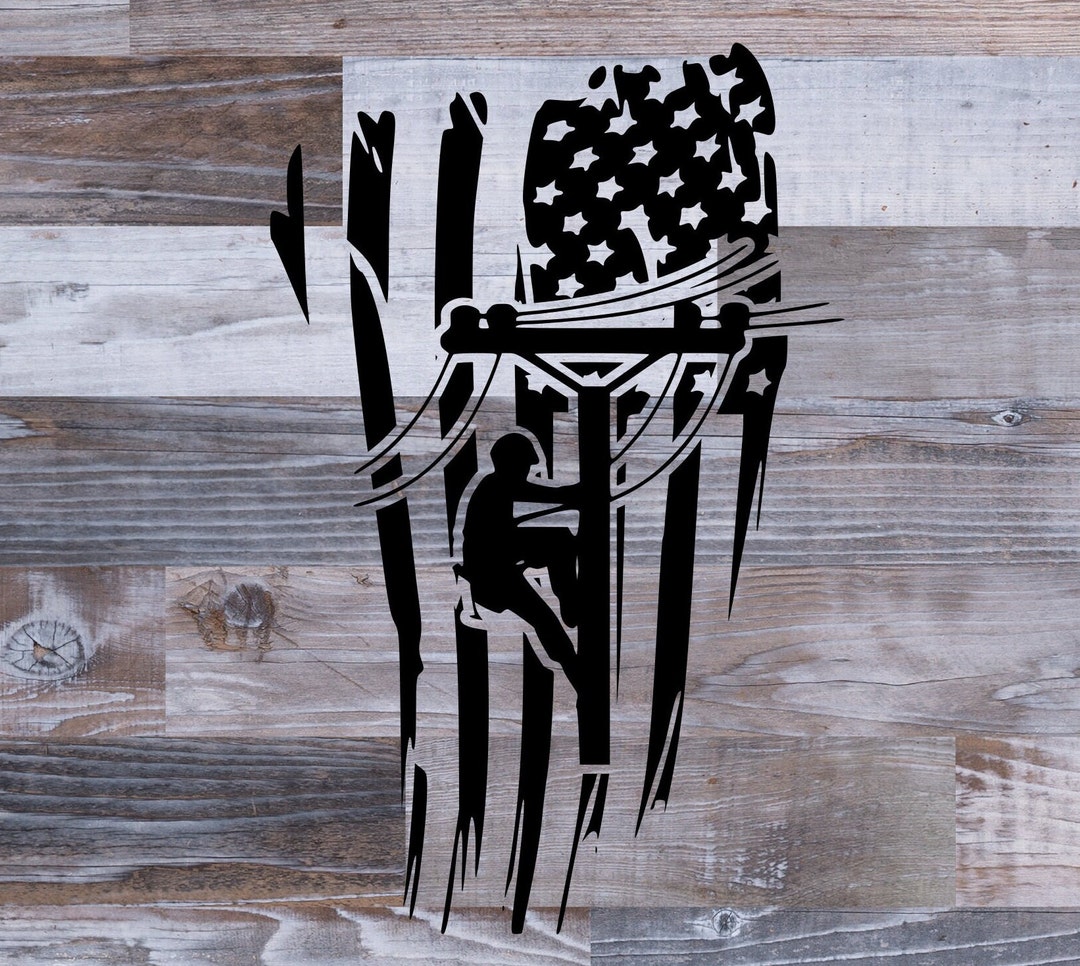 Lineman, Flag SVG, PNG Digital Download, Silhouette, Cricut, Glowflorge - Etsy