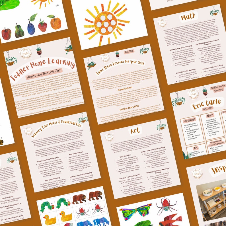 Montessori-inspired Toddler Home Learning Unit: Eric Carle - Etsy