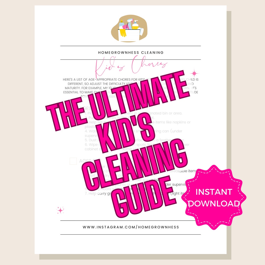 Kid's Cleaning Checklist by Age | Allowance System | Chore Reward ...