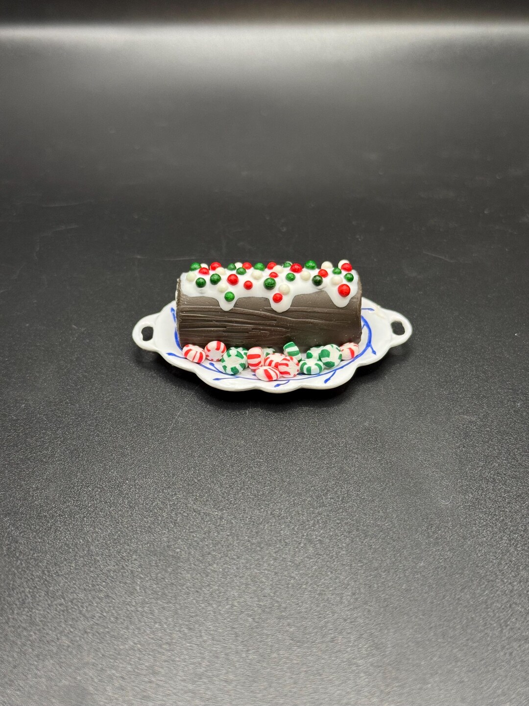 1:12 Scale. Handmade Miniature Yule Log, Christmas Loaf With Icing and ...