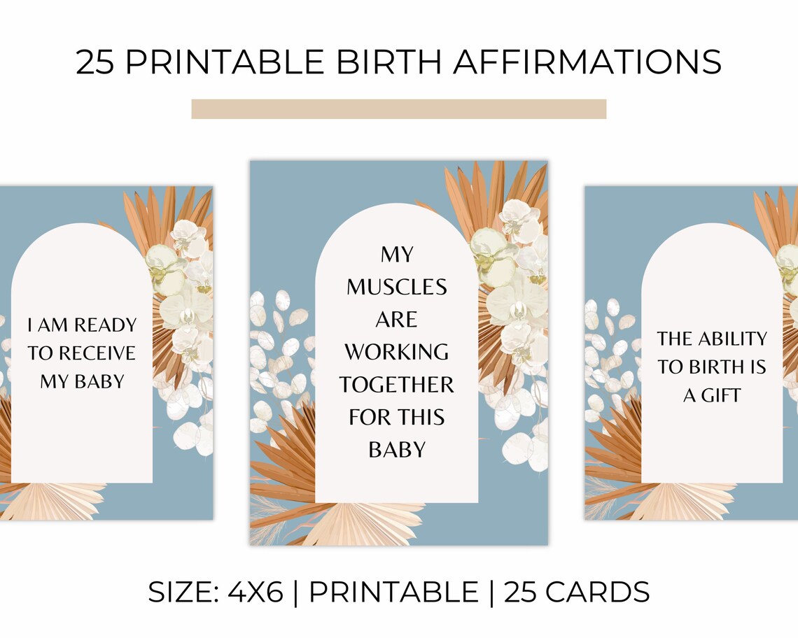 Printable Birth Affirmation Cards Positive Birth Quotes Christian Birth ...