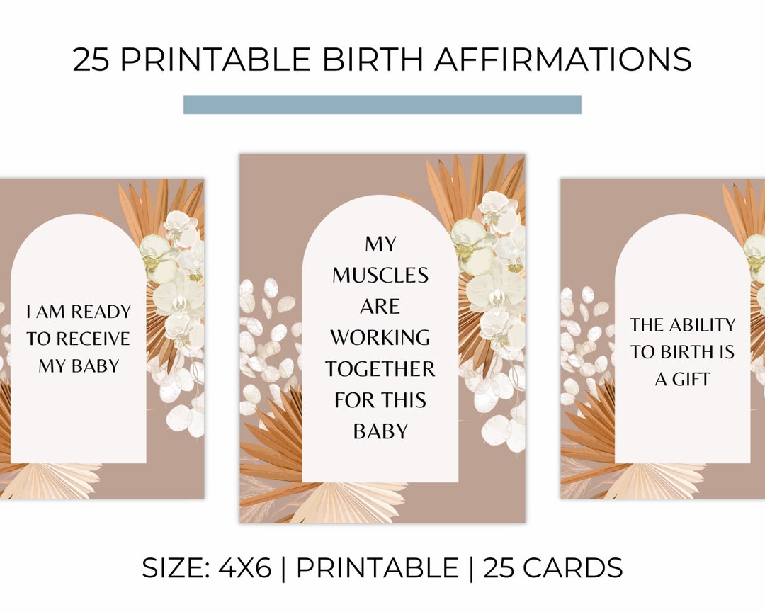 Printable Birth Affirmation Cards Positive Birth Quotes Christian Birth ...