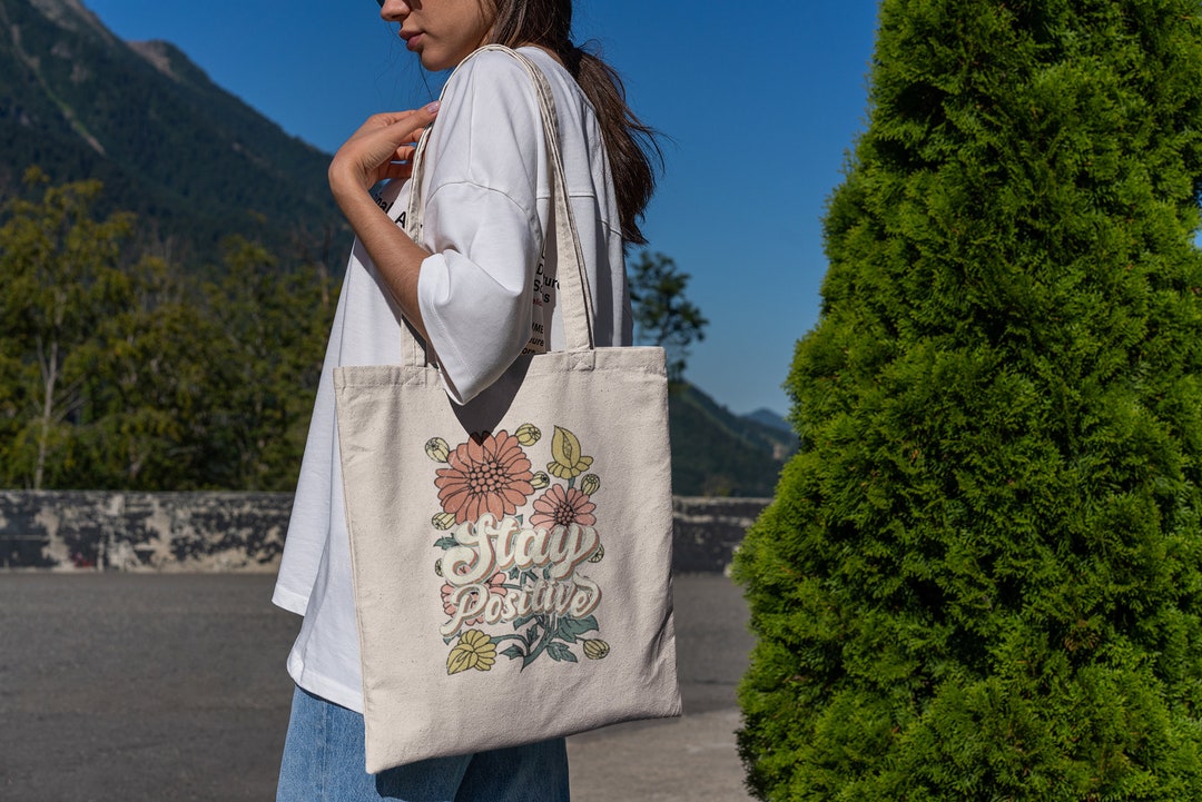 Stay Positive Tote Bag Motivational Gift Bag Gift for a - Etsy