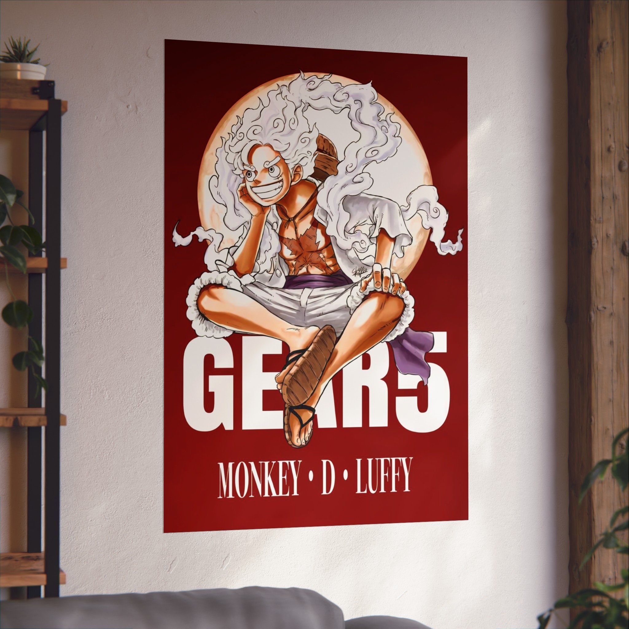 Luffy Gear 5 one piece High Quality Fine Art Poster , One piece Anime ...