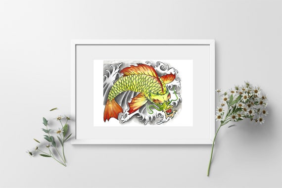 Koi Dragon Drawing