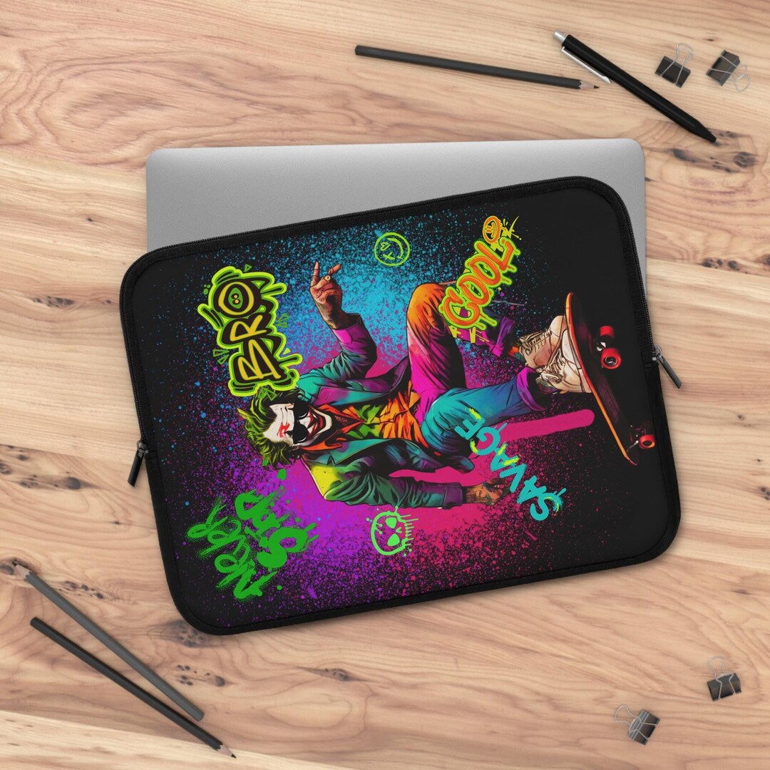 Joker Skateboard Laptop Sleeve Back to School College Retro Cool Joker ...