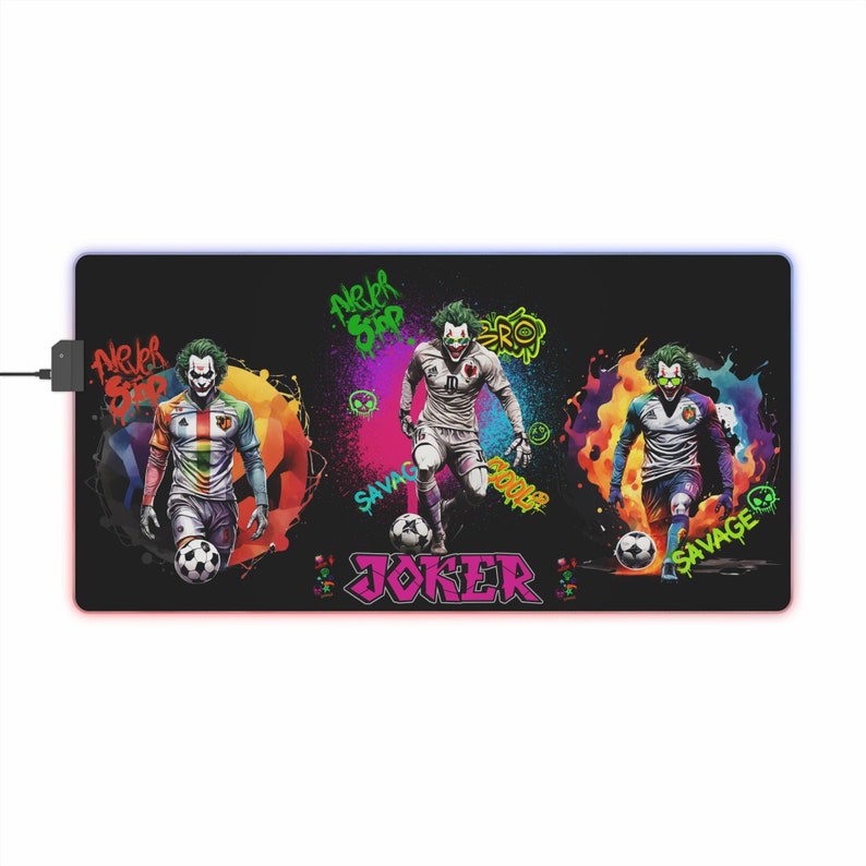 Joker Birthday Soccer LED Gamer Mouse Pad Computer Pad Laptop Mousepad ...