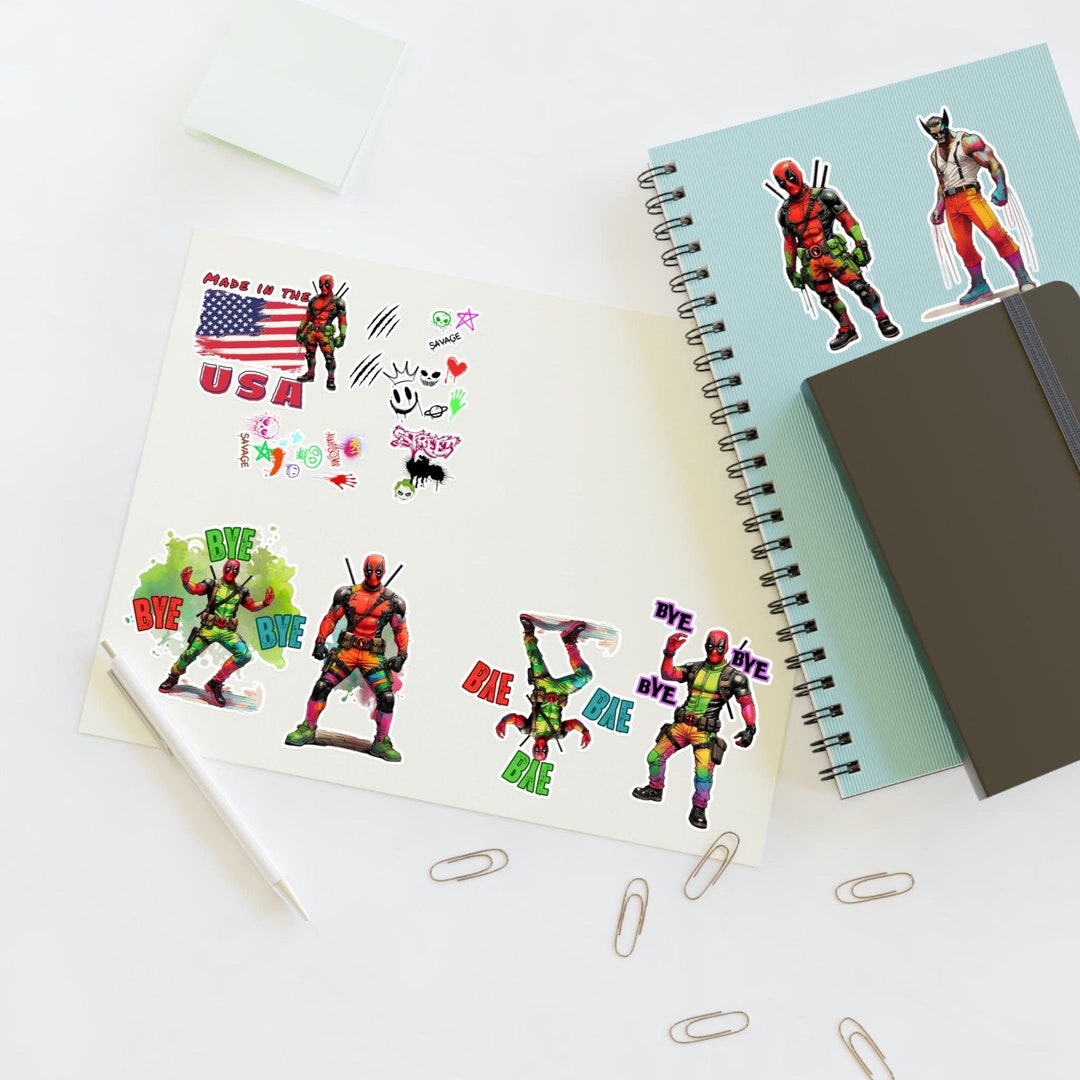 Deadpool Bye Bye Bye Vinyl Diecast Sticker Birthday Gift, Sheets Kids ...