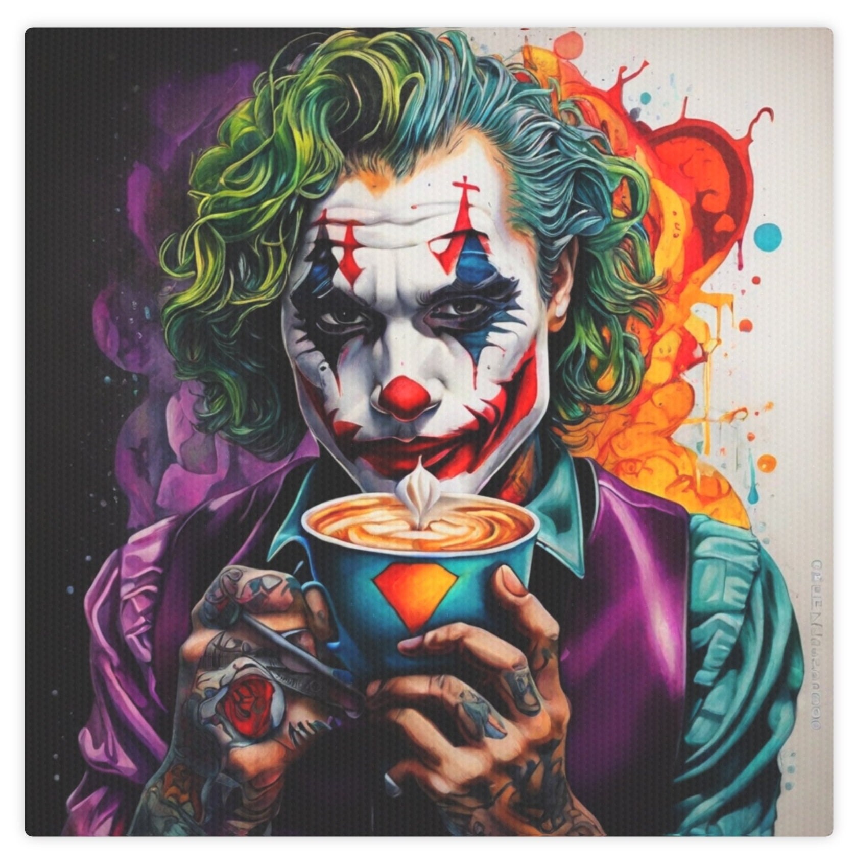 Espresso Joker Canvas Photo Art Joker Coffee Mug Tea Coco Mug Gamer ...