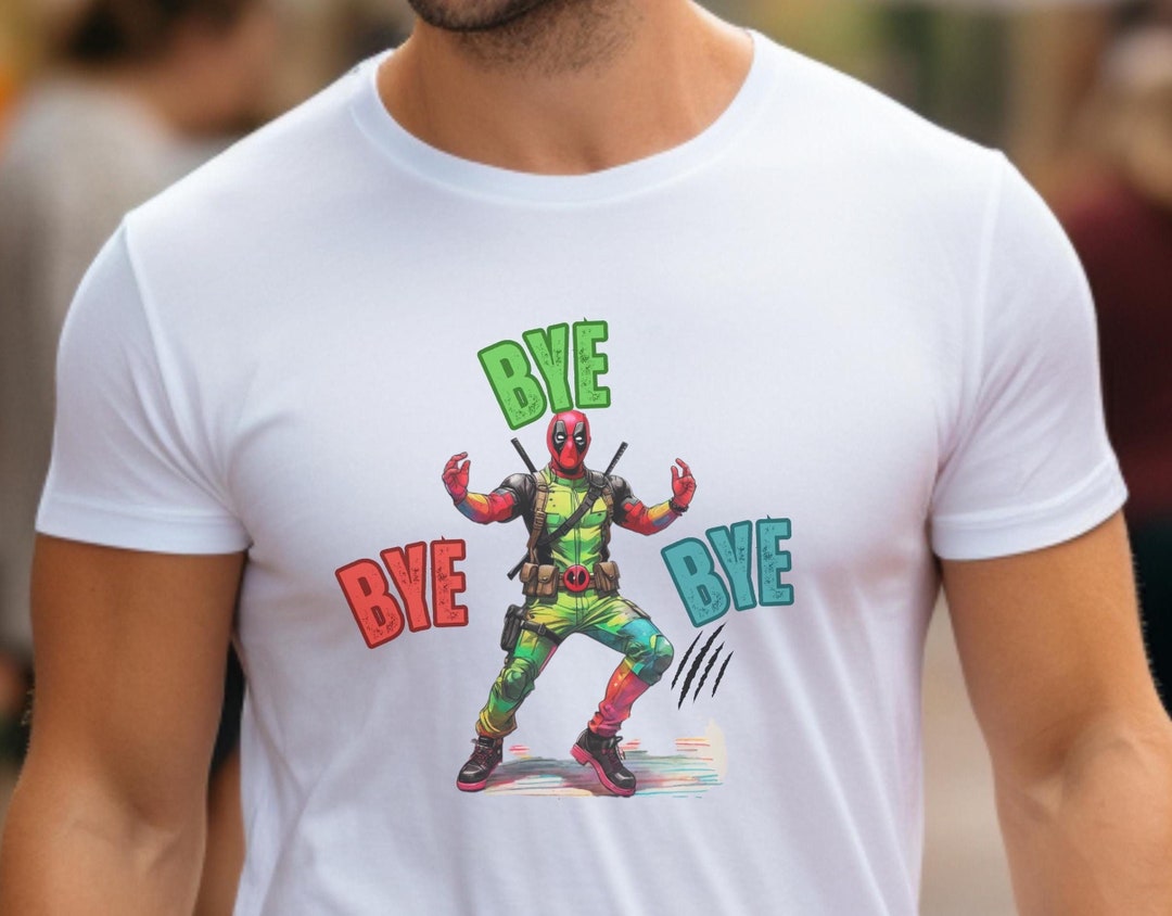 Deadpool Bye Bye Bye Christmas Gift Wolverine Short Sleeve Tee Marvel ...