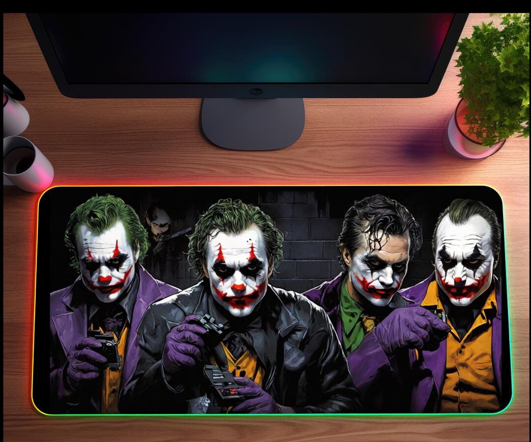 Joker Christmas LED Lights Gamers Mouse Pad, DC Joker, Wall Art ,office ...