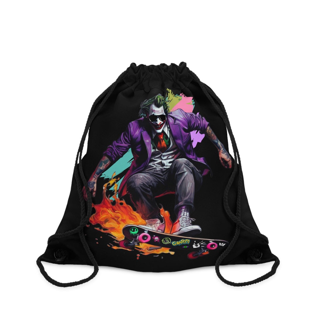 Skateboard Joker Back to School Drawstring Bag School College Student ...