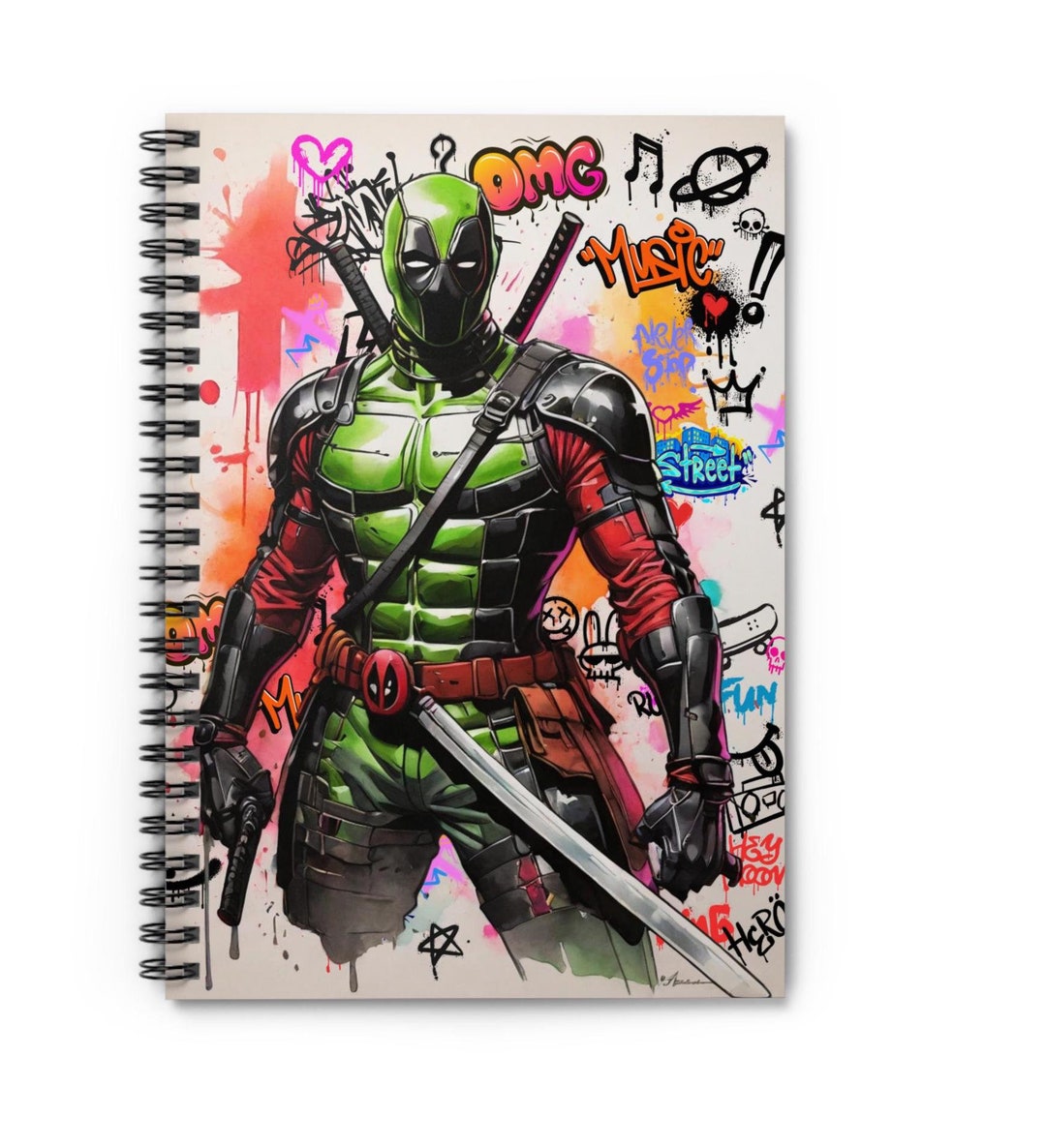 Deadpool Superhero Back to School Spiral Notebook Pad Work Ruled Line ...