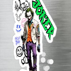 Kiss-cut Vinyl Decals Joker Sticker Skateboard Back to School Vinyl ...