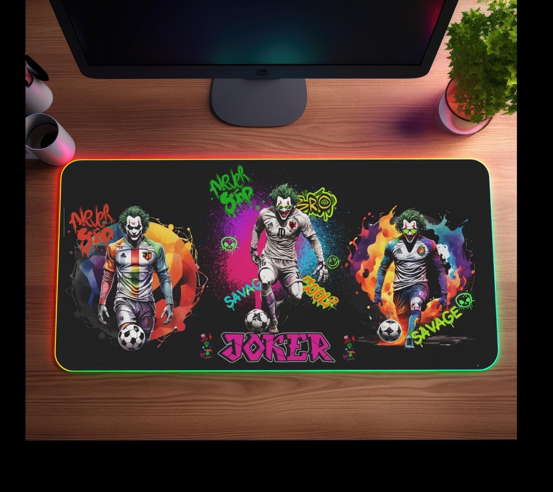 Joker Birthday Soccer LED Gamer Mouse Pad Computer Pad Laptop Mousepad ...