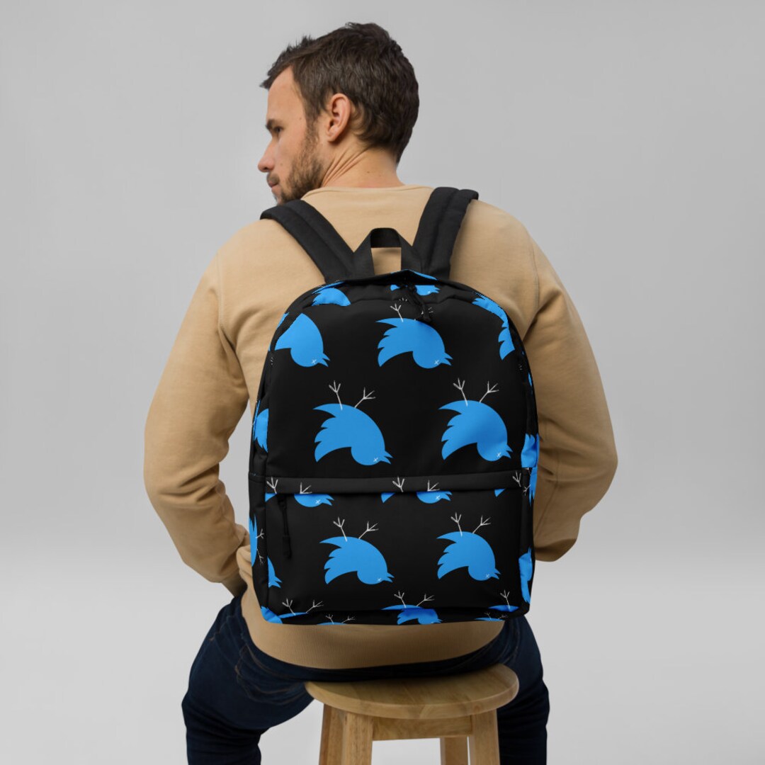Backpack black DEAD TWITTER BIRD - Etsy