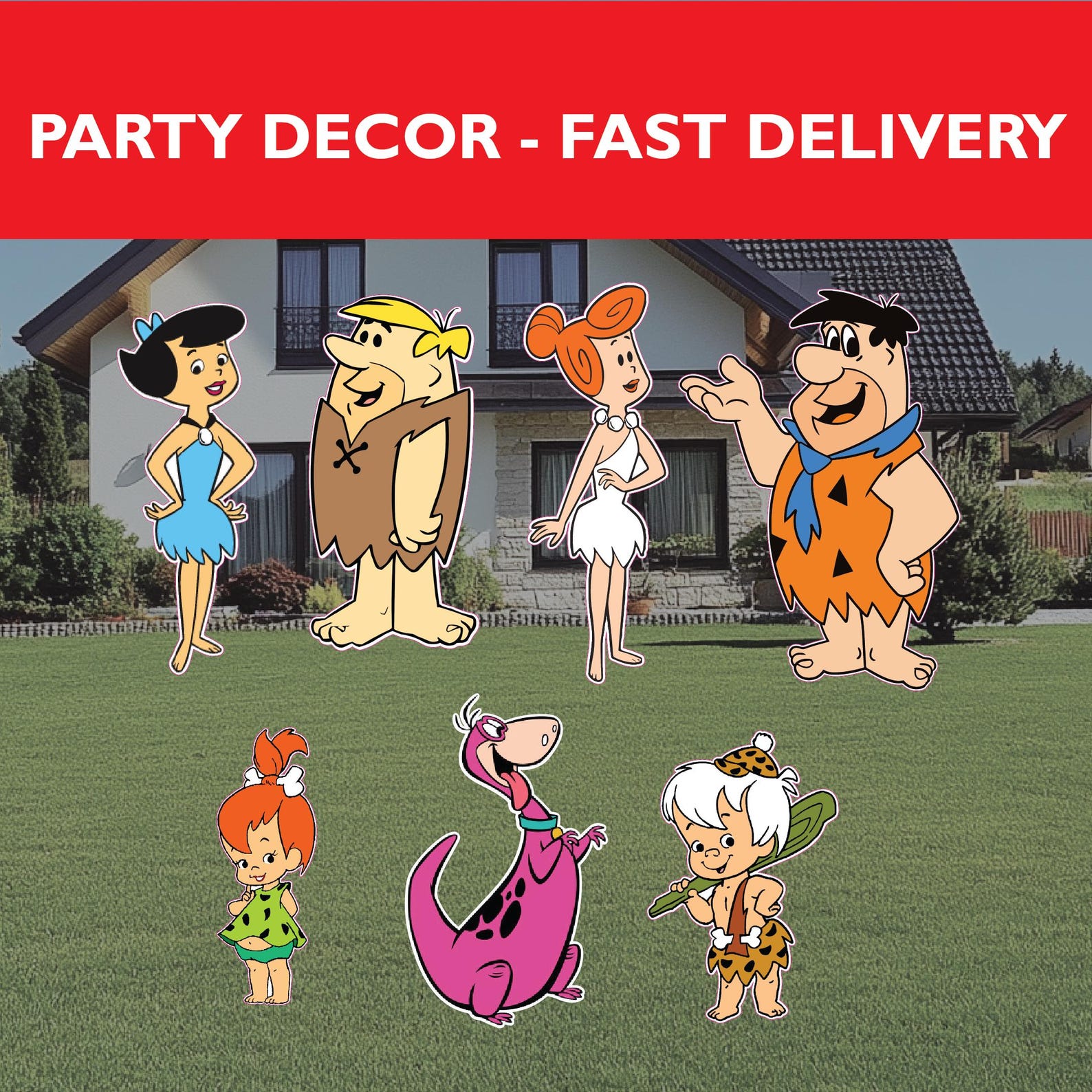 Flintstones Family, Flintstones Standee, Flintstones Prop, Yard Sign ...