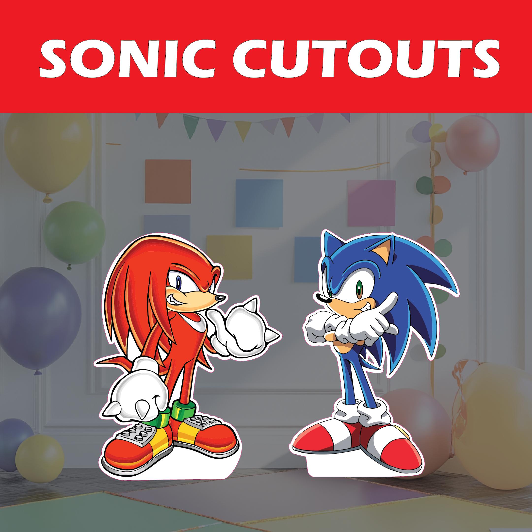 Sonic and Knuckles Cutouts, Sonic Birthday Party Props, Knuckles ...