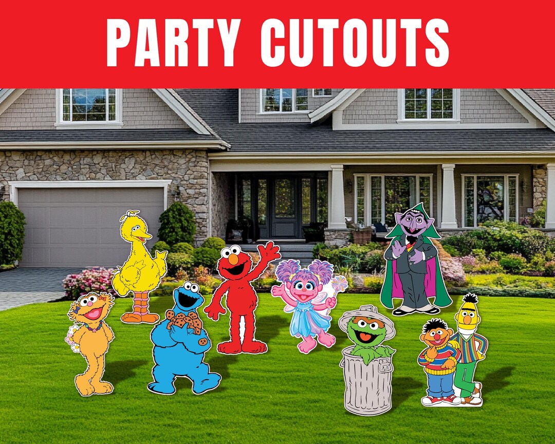 Sesame Street - Elmo - Cookie Monster- Big Bird - Birthday Props ...