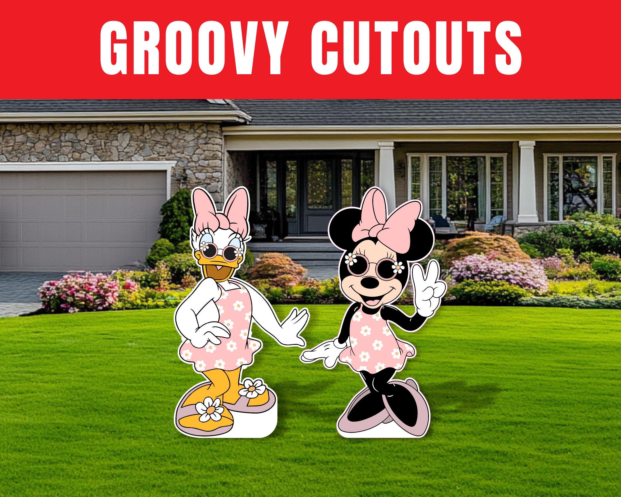 Groovy Minnie Cutouts, Minnie Mouse Birthday Party Props, Groovy Daisy ...