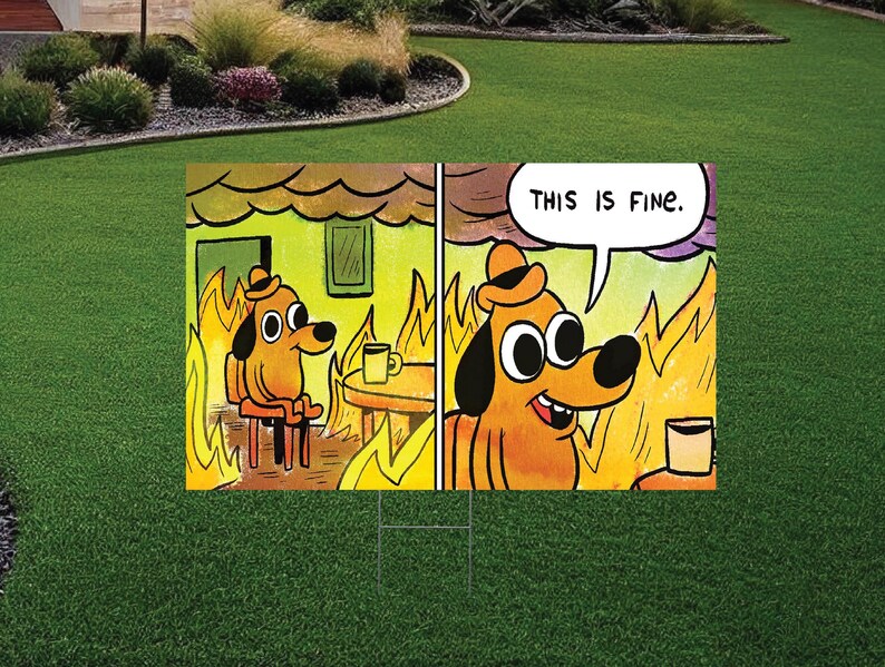 This is Fine Dog Yard Sign Lawn Sign double Sided H Stake Included UV ...