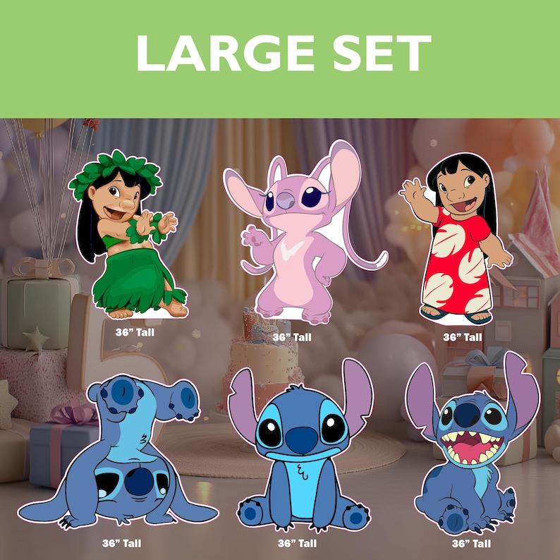Figura de Lilo y Stitch - Decoración para fiestas infantiles - Recortes ...