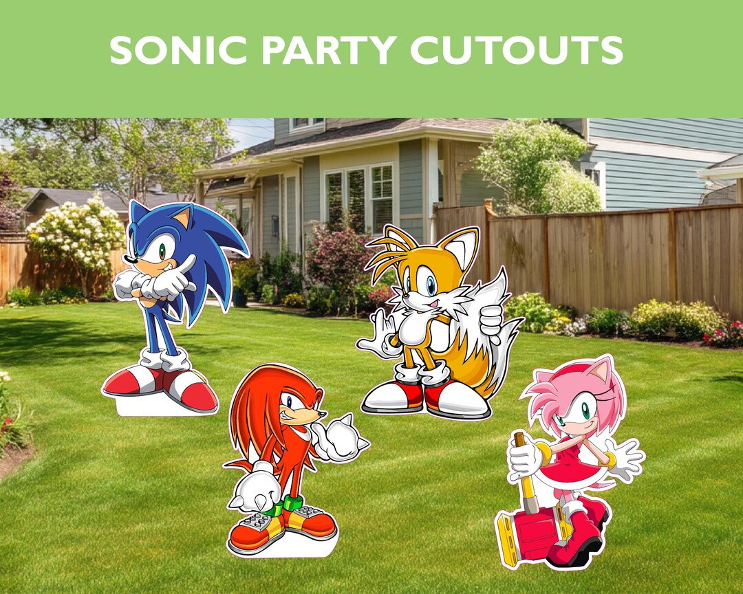 Sonic Birthday Party Cutouts: Knuckles, Tails, Amy, Event Decor - Etsy