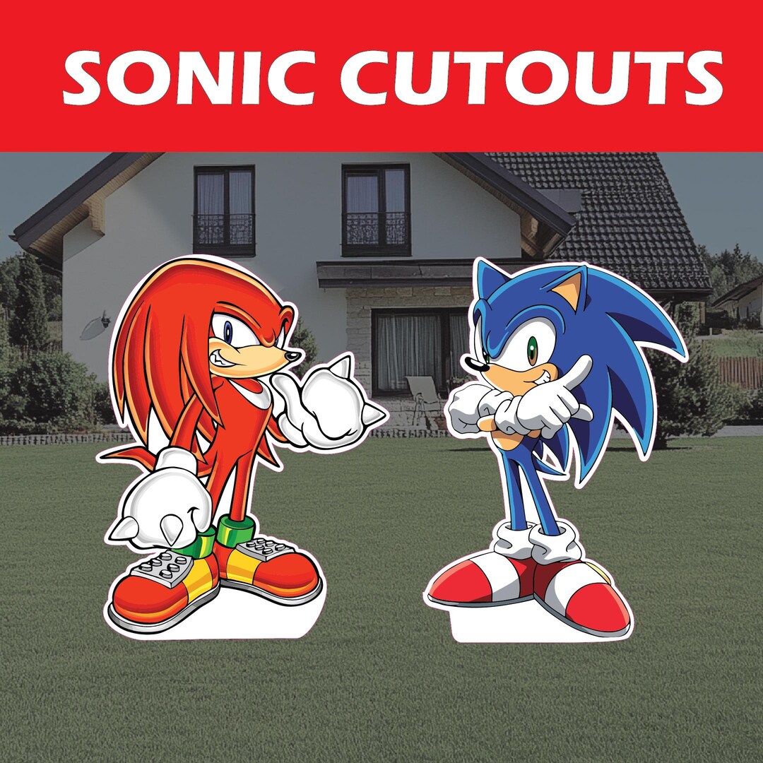Sonic and Knuckles Cutouts, Sonic Birthday Party Props, Knuckles ...