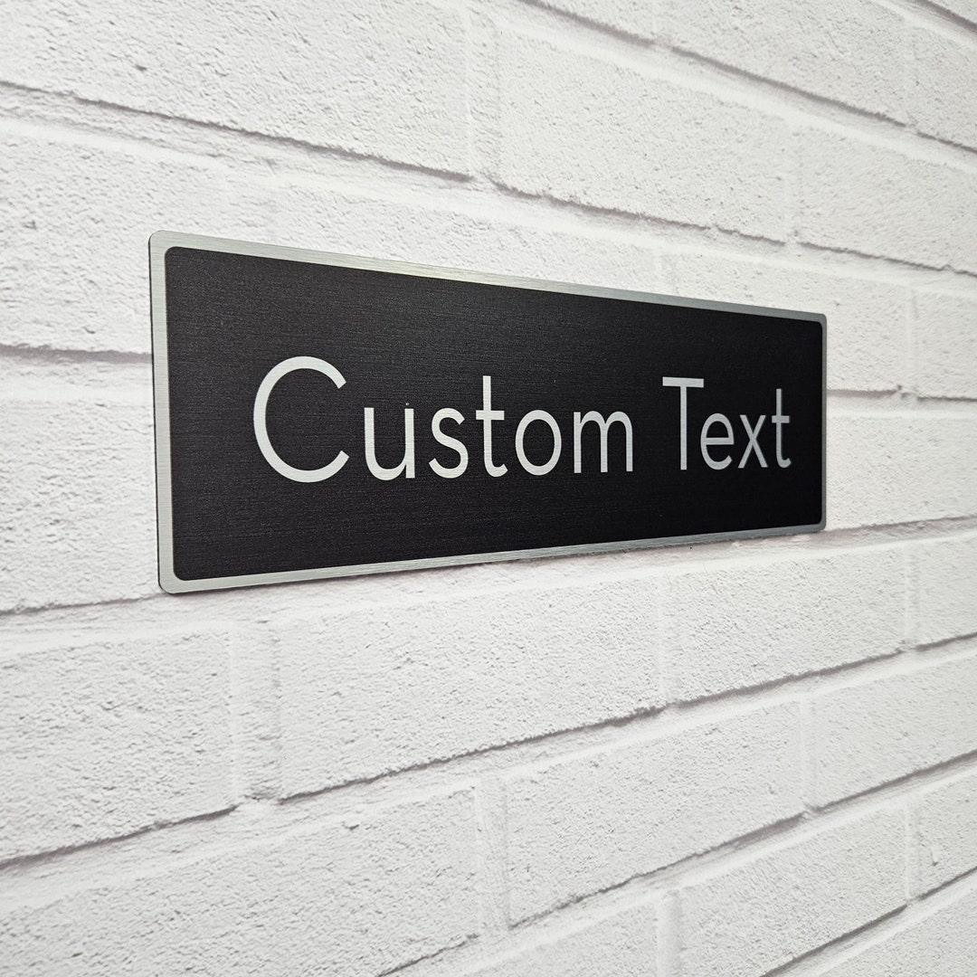 Custom Text Metal Brushed Aluminum Sign Metal Plaque Aluminum Signage ...