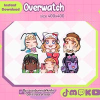 Lifeguard Kiriko Emote Pack for Twitch Streamers, Discord, Youtube ...