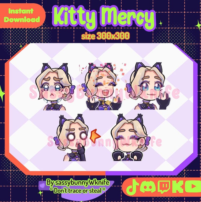 Kitty / Black Cat Mercy / Emotes / Overwatch 2 / Twitch / Discord ...