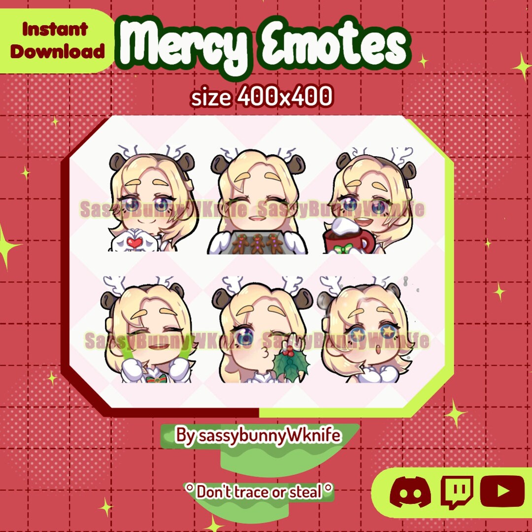 Animated Jingle Belle Mercy / Emotes / Overwatch 2 / Twitch / Discord ...