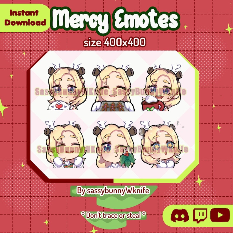 Animated Jingle Belle Mercy / Emotes / Overwatch 2 / Twitch / Discord ...