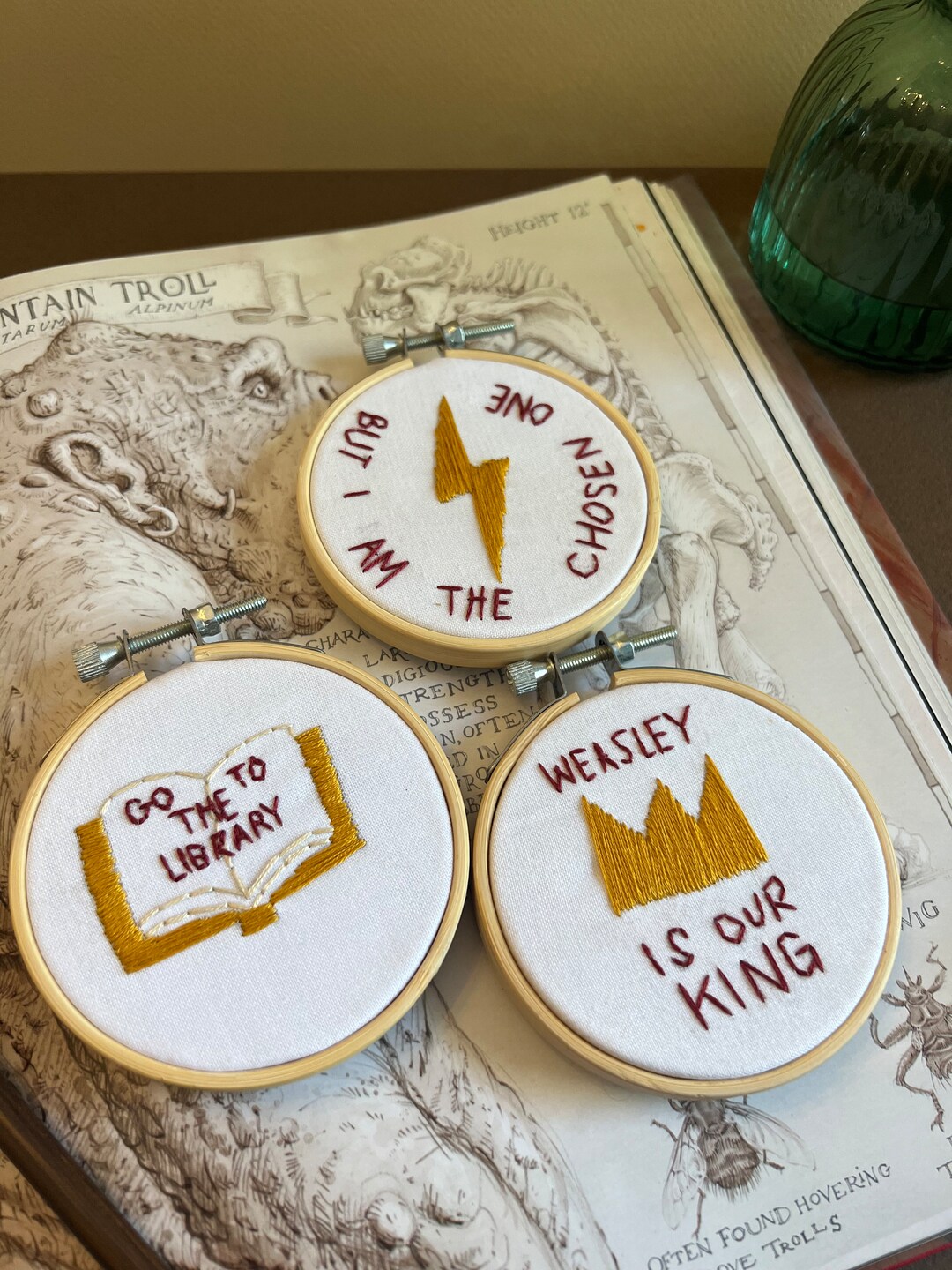 Harry Potter Golden Trio Embroidered Art - Etsy