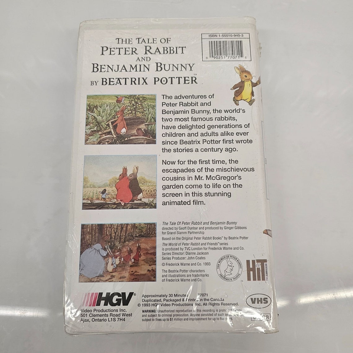 The Tale of Peter Rabbit & Benjamin Bunny by Beatrix Potter Color VHS ...