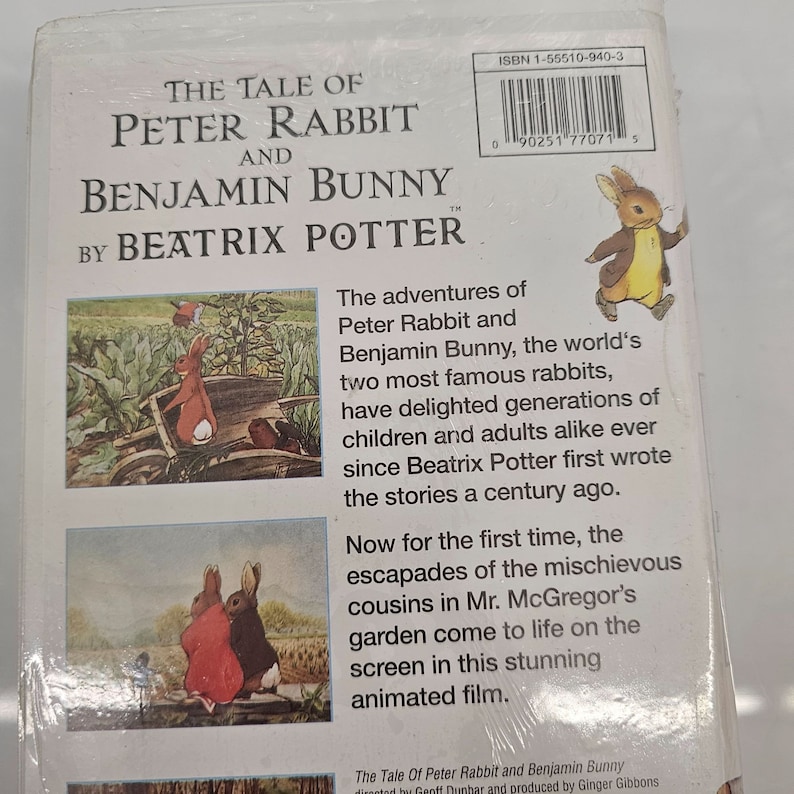 The Tale of Peter Rabbit & Benjamin Bunny by Beatrix Potter Color VHS ...