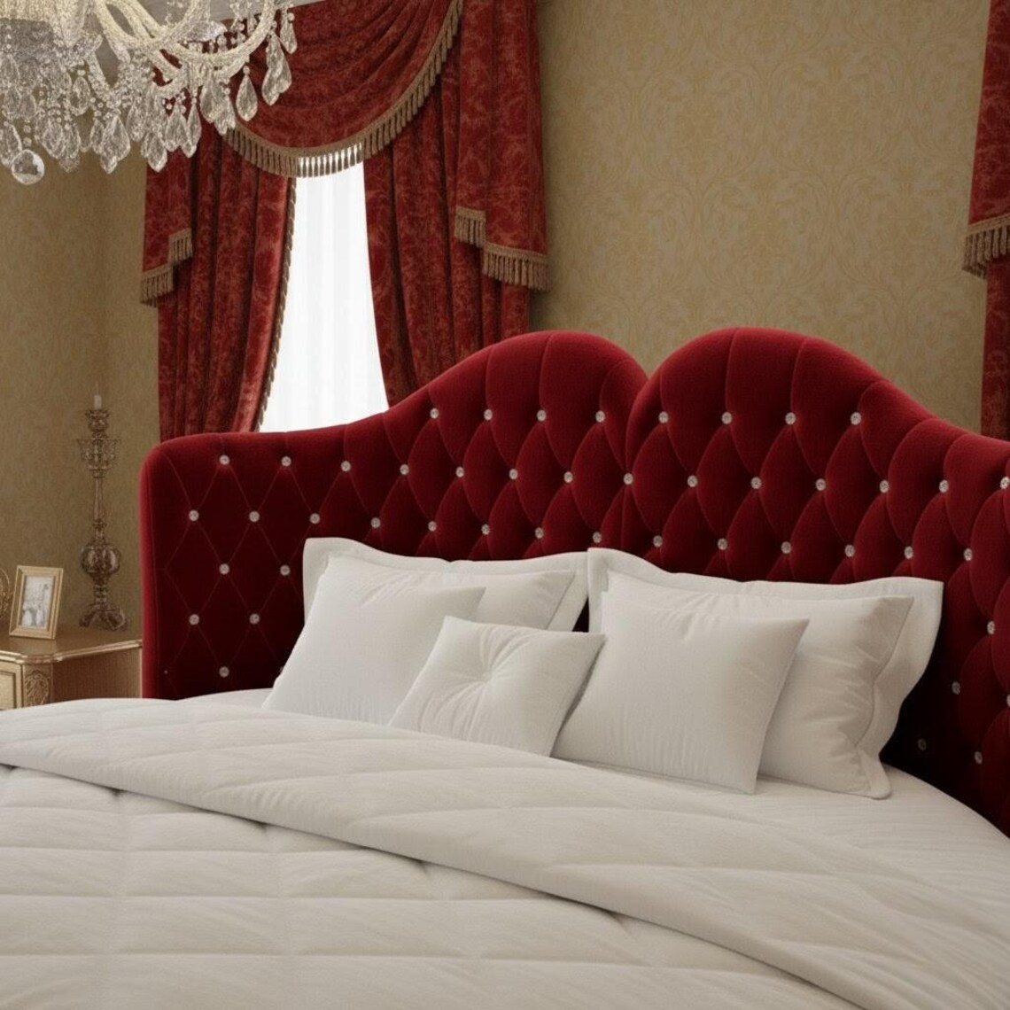 Red Round Bed • Custom Circle Bed • Luxury Velvet Bed • Modern ...