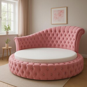 Round Bed , Headboard of Any Size, Made to Order, Custom Furniture ...