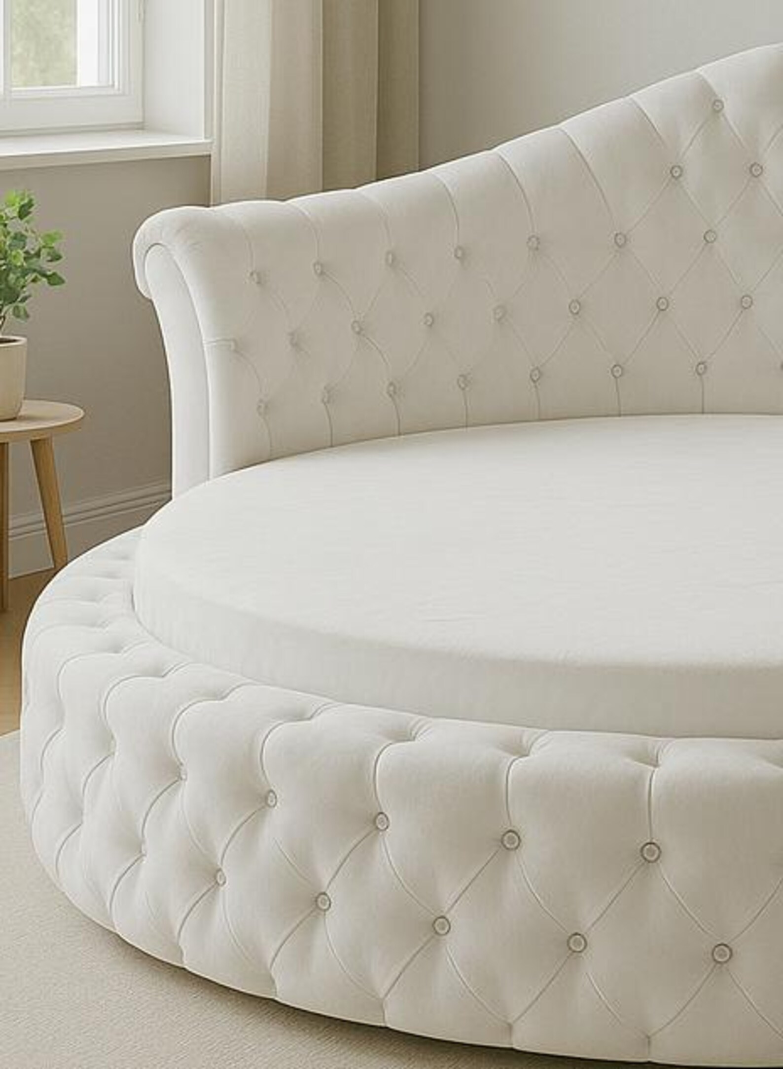 Round Bed , Headboard of Any Size, Made to Order, Custom Furniture ...