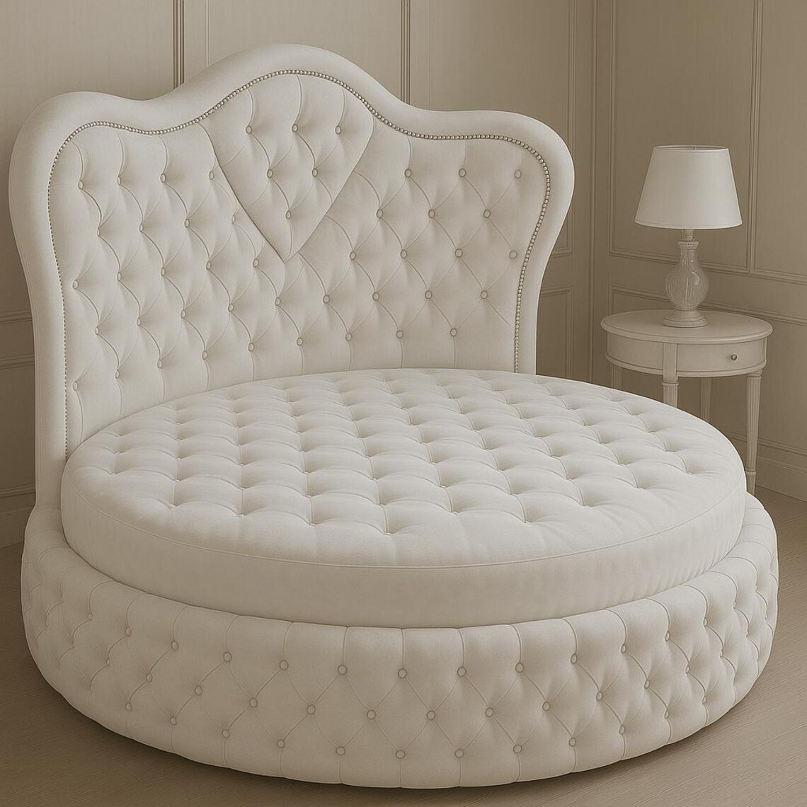 Round Bed , Headboard of Any Size, Made to Order, Custom Furniture ...