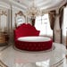 Chesterfield Round Velvet Bed –custom Blue Tufted Bed, Luxury ...