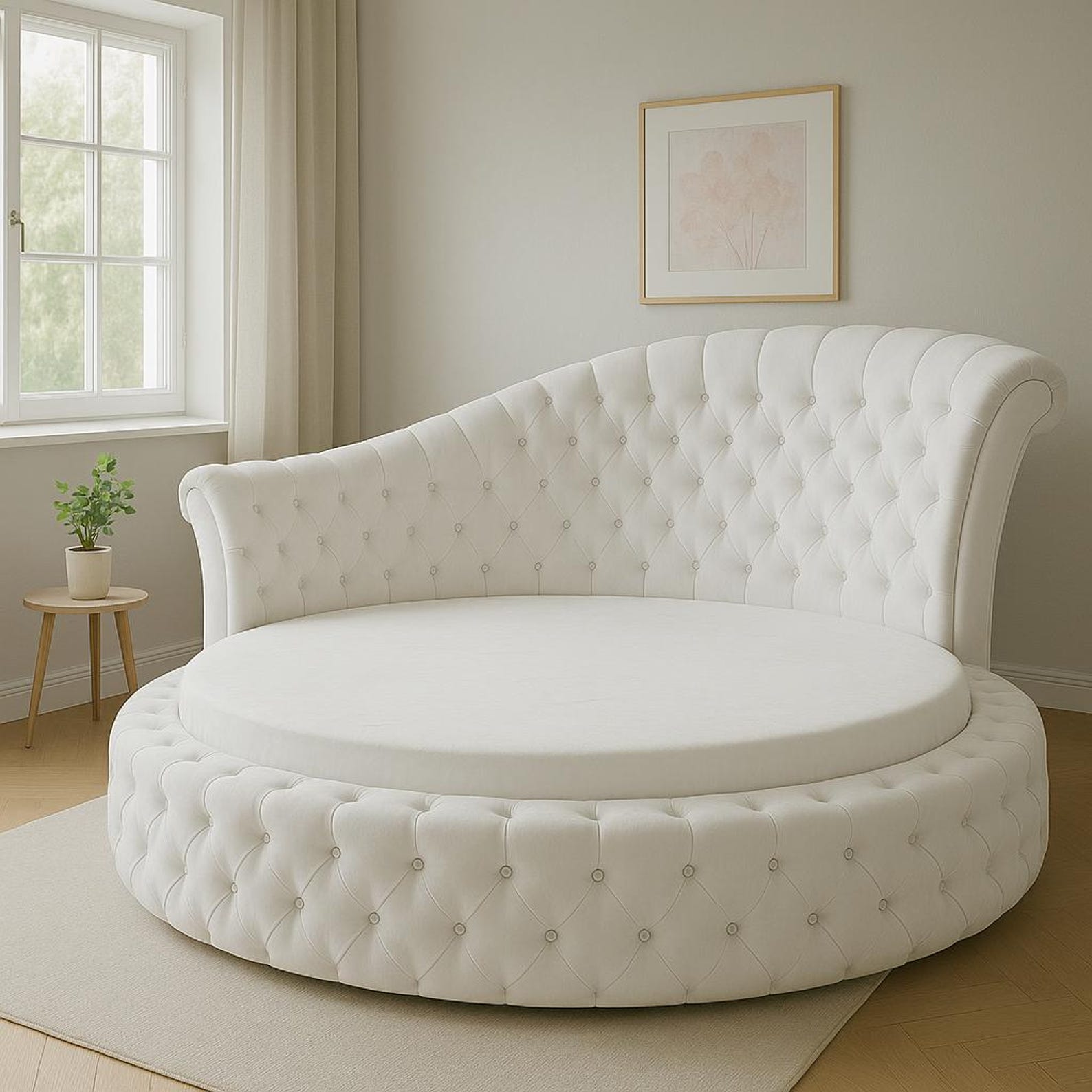 Round Bed , Headboard of Any Size, Made to Order, Custom Furniture ...