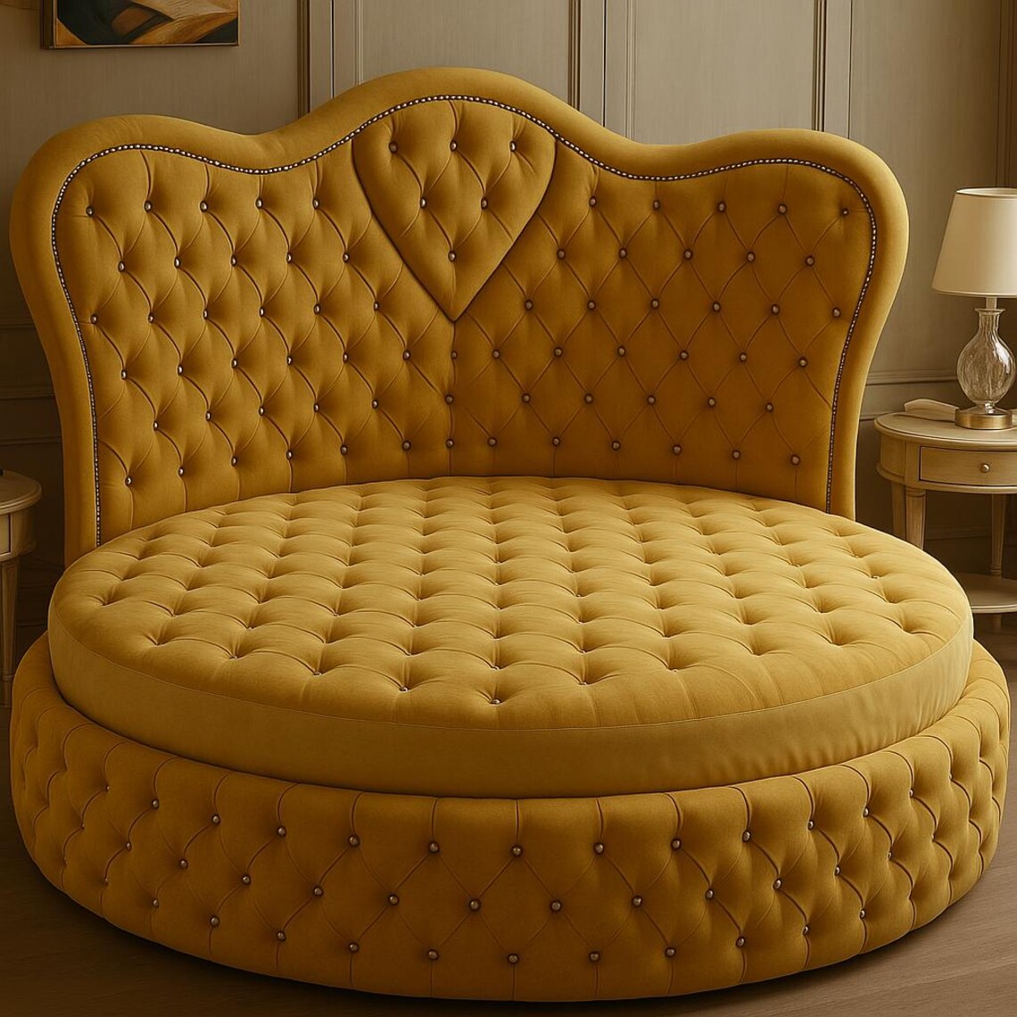 Round Bed , Headboard of Any Size, Made to Order, Custom Furniture ...