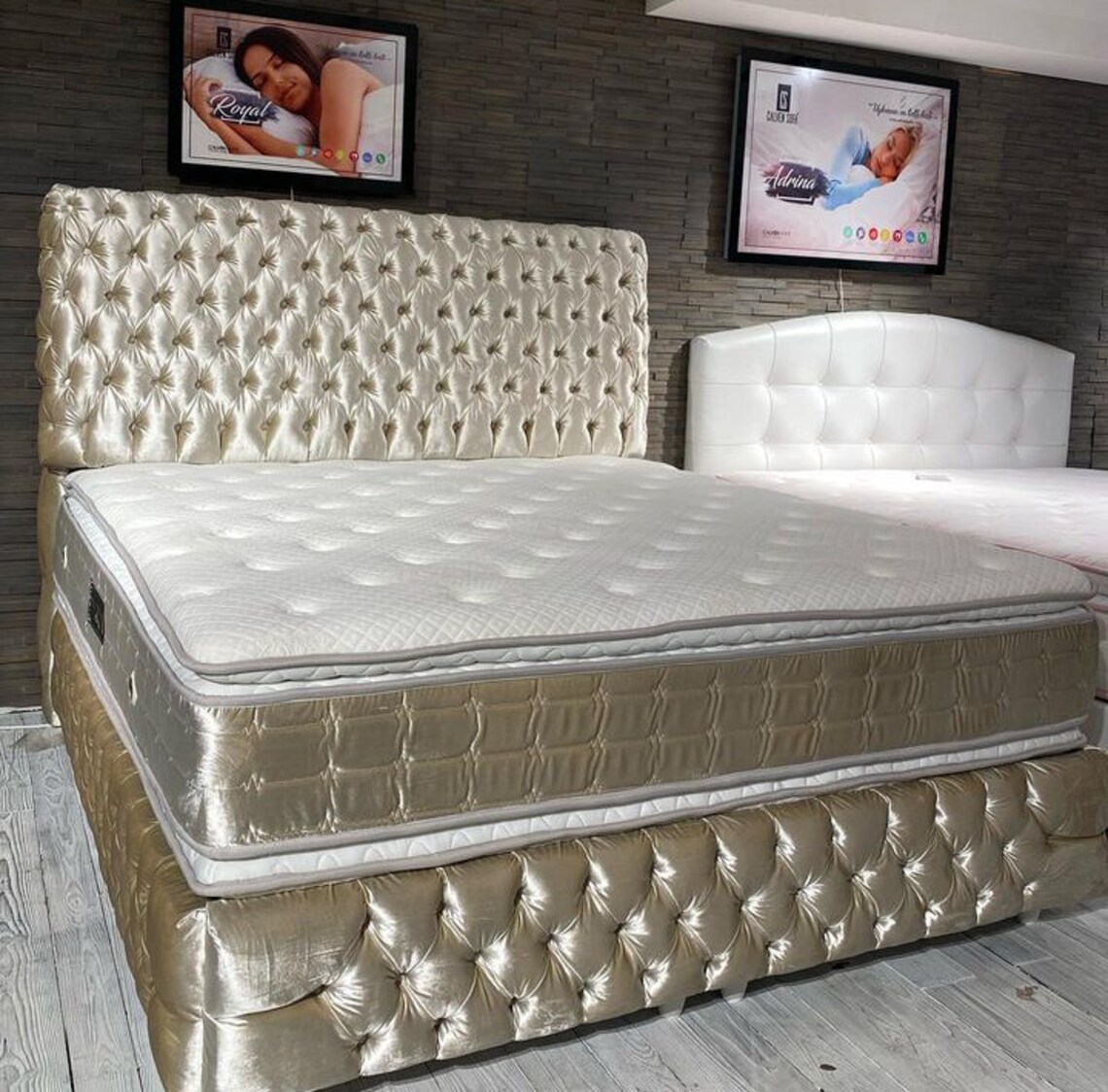 Bed Chester, Headboard of Any Size, Made to Order, Tufted Bed Frame ...