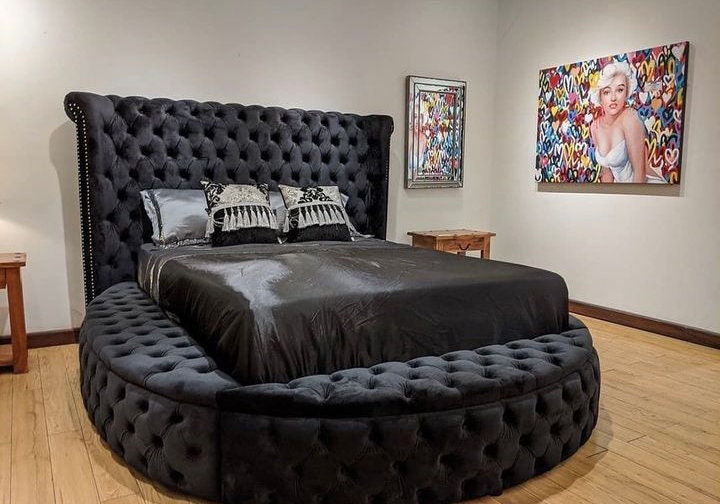 Round Bad Angelina King Queen Full Size Any Color Custom Bed, Circle ...