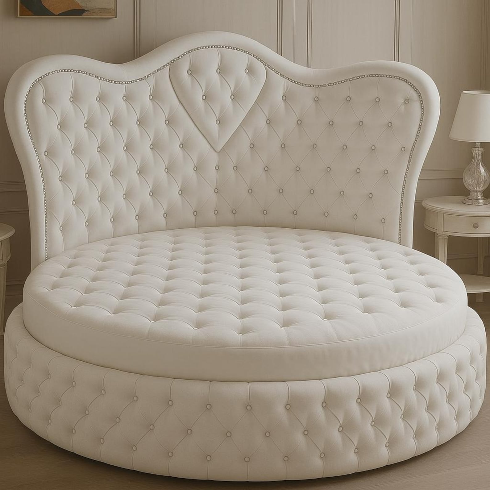 Round Bed , Headboard of Any Size, Made to Order, Custom Furniture ...