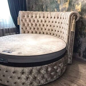 Round Bed Atlanta , Headboard of Any Size, Made to Order, Circle Bed ...